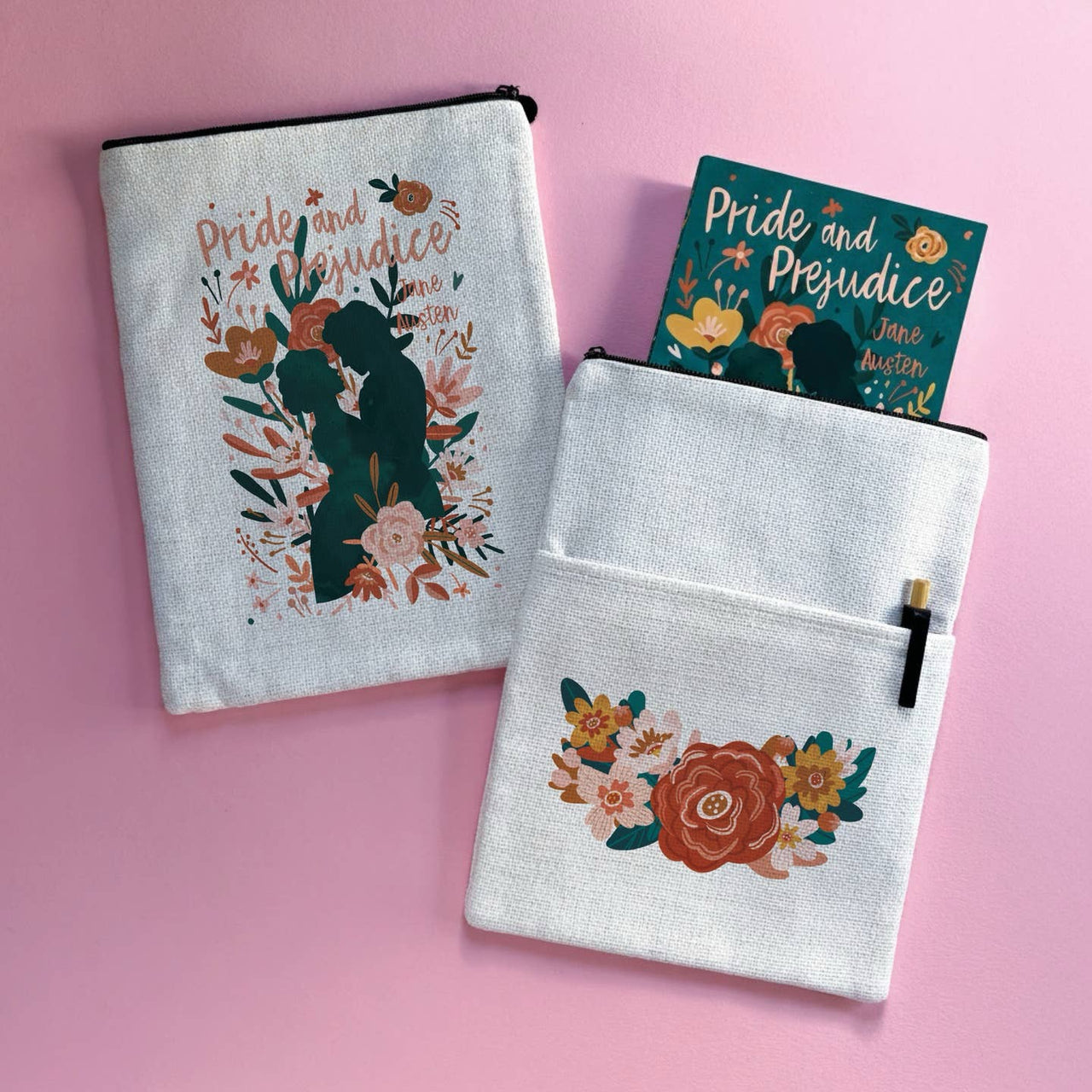 Pride and Prejudice Floral Book Sleeve – The Literary Gift Shop