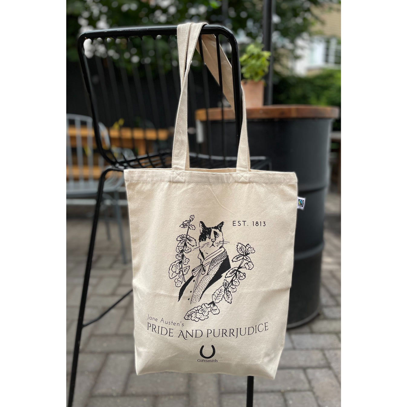 Pride and Purrjudice Fairtrade Organic Tote Bag - Jane Austen Cat Gift – The Literary Gift Shop